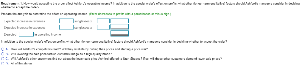 Solved Requirements ts Data Table 1. How would accepting the | Chegg.com