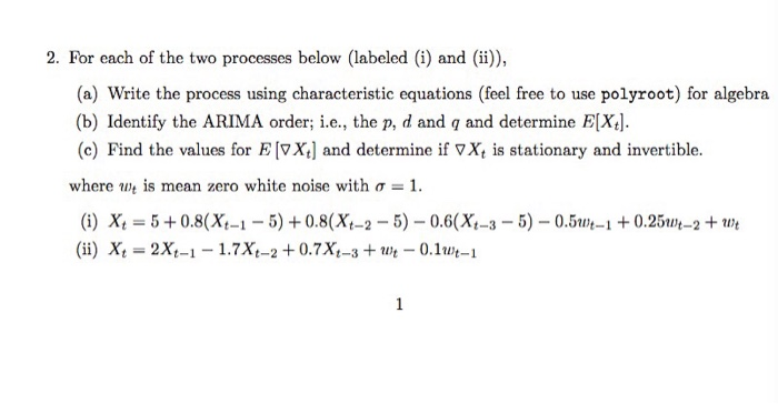 Solved 2. For each of the two processes below (labeled (i) | Chegg.com