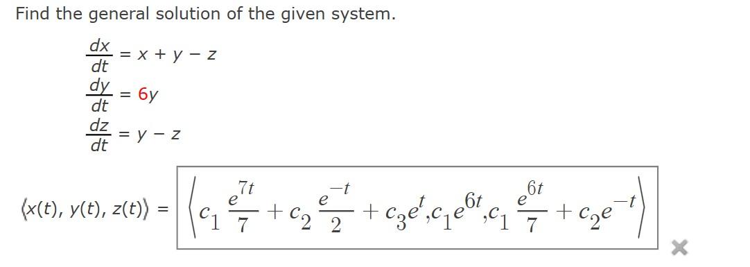 Solved Find the general solution of the given system. | Chegg.com