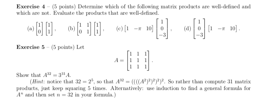 Solved Exercise 4 - (5 points) Determine which of the | Chegg.com