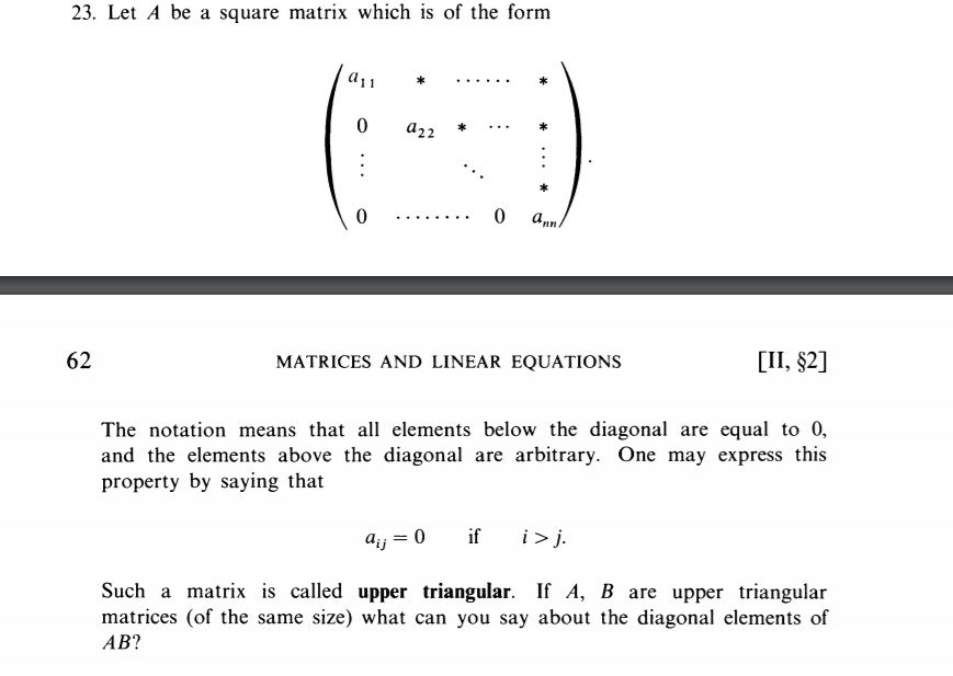 Solved 23. Let A be a square matrix which is of the form au | Chegg.com