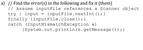 Solved a) // Find the error(s) in the following and fix it | Chegg.com