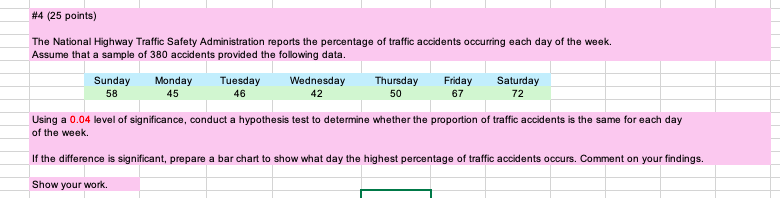 Solved \#4 (25 ﻿points)The National Highway Traffic Safety | Chegg.com