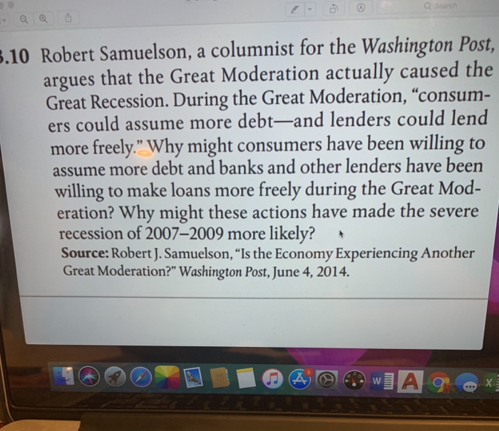 Solved .10 Robert Samuelson, a columnist for the Washington | Chegg.com