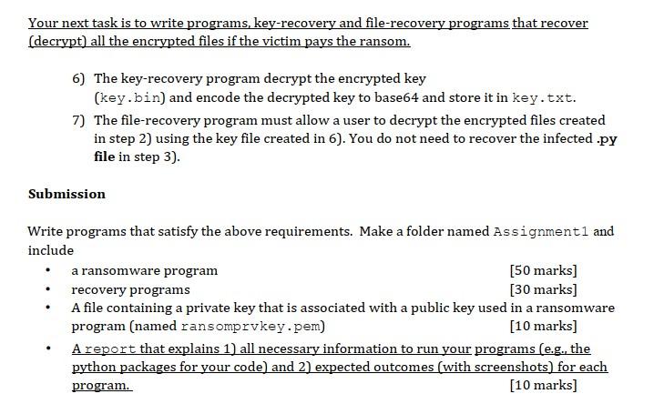Solved Creating Ransomware In this assignment, your task is | Chegg.com