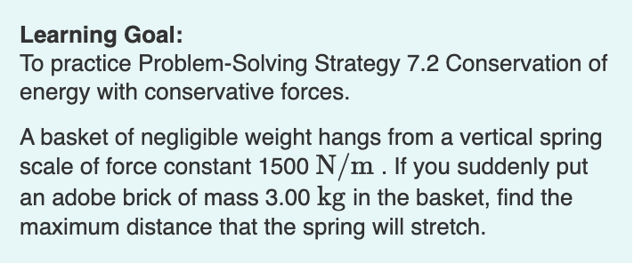 Solved Solve for the distance yf the spring will | Chegg.com