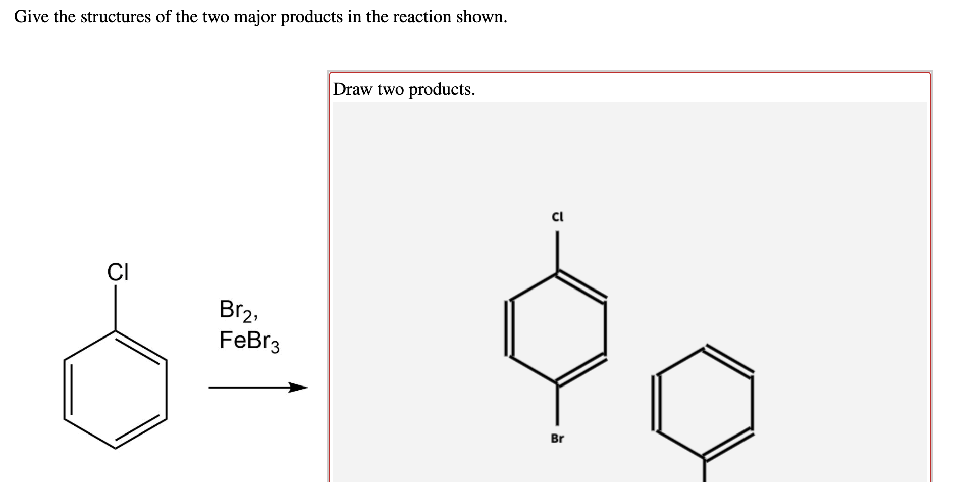 Solved Give the structures of the two major products in the | Chegg.com