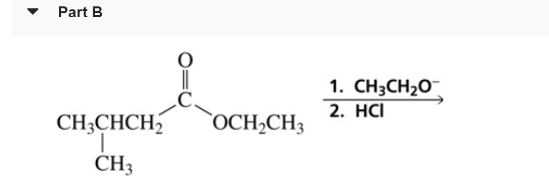 Solved Part B 0 1. CH3CH20 2. HCI CH3CHCH2 OCH CH3 CH | Chegg.com