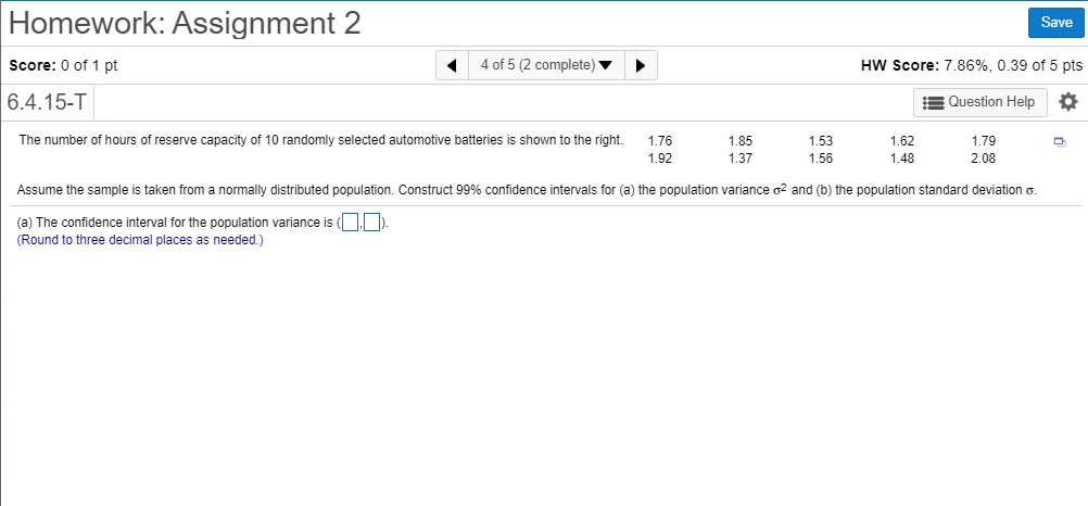 Solved Homework Assignment 2 Save Score 0 Of 1 Pt 4 4 Of 5