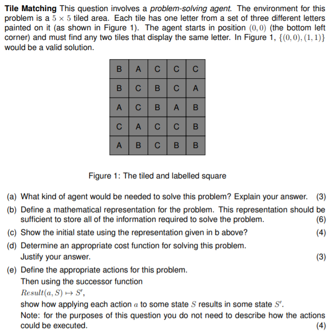 Tile Matching This question involves a | Chegg.com