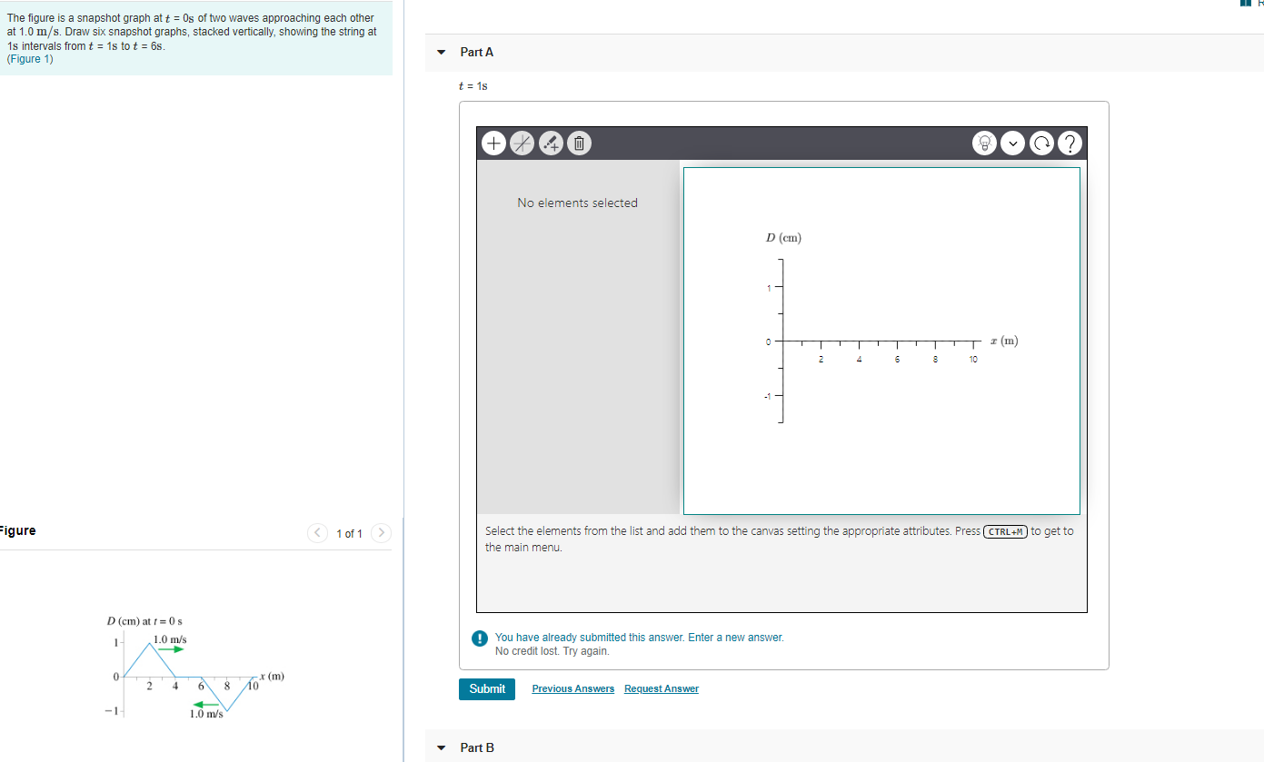 Solved The figure is a snapshot graph at t = Os of two waves | Chegg.com