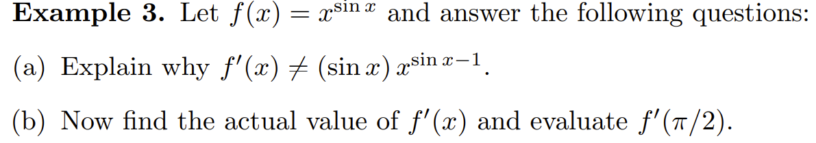 Solved Example 3. Let f(x)=xsinx and answer the following | Chegg.com