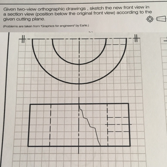 Solved Given two-view orthographic drawings, sketch the new | Chegg.com