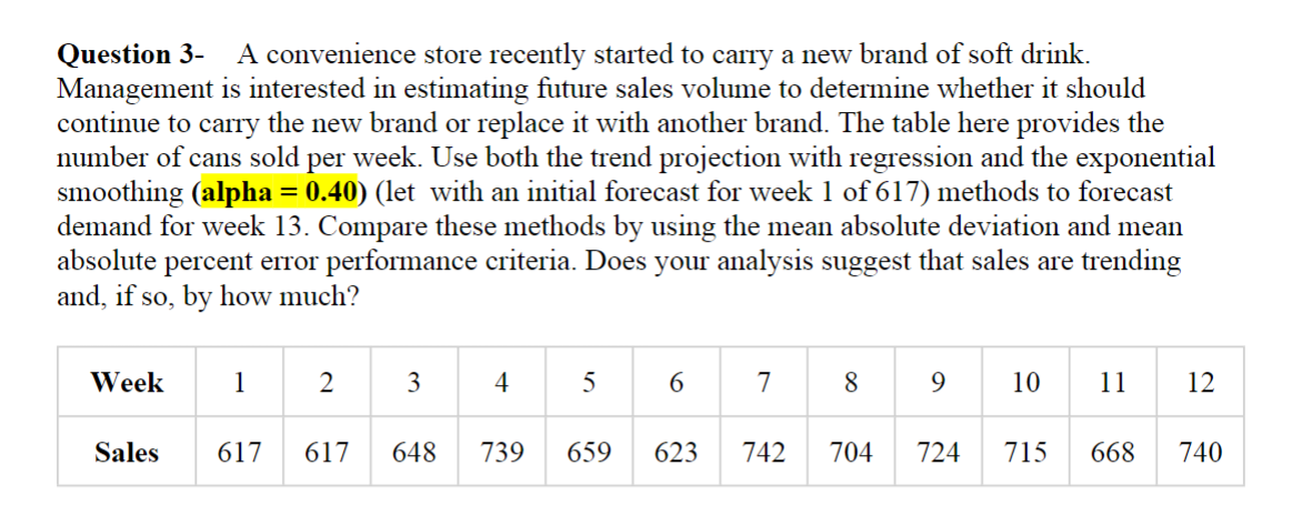 Solved Question 3- A convenience store recently started to | Chegg.com