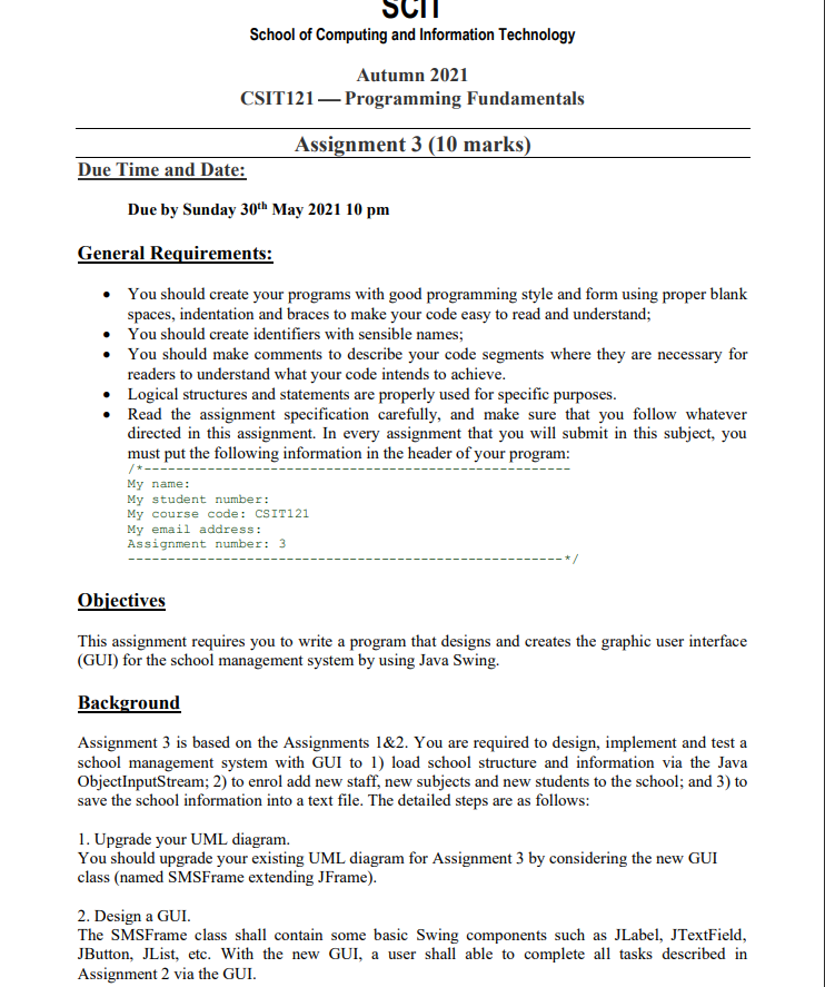 SCIT School of Computing and Information Technology | Chegg.com