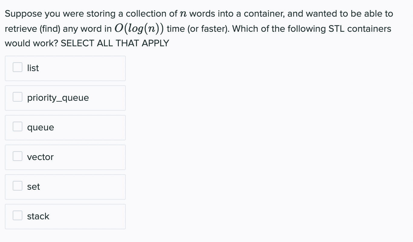 Solved Suppose you were storing a collection of n words into | Chegg.com
