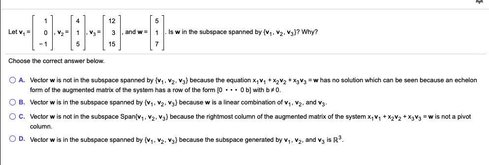 Solved 2t 3t Let W be the set of all vectors of the form | Chegg.com