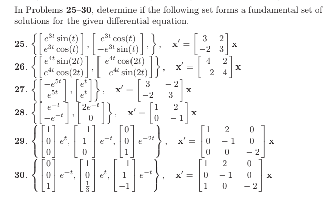 Solved In Problems 25-30, determine if the following set | Chegg.com