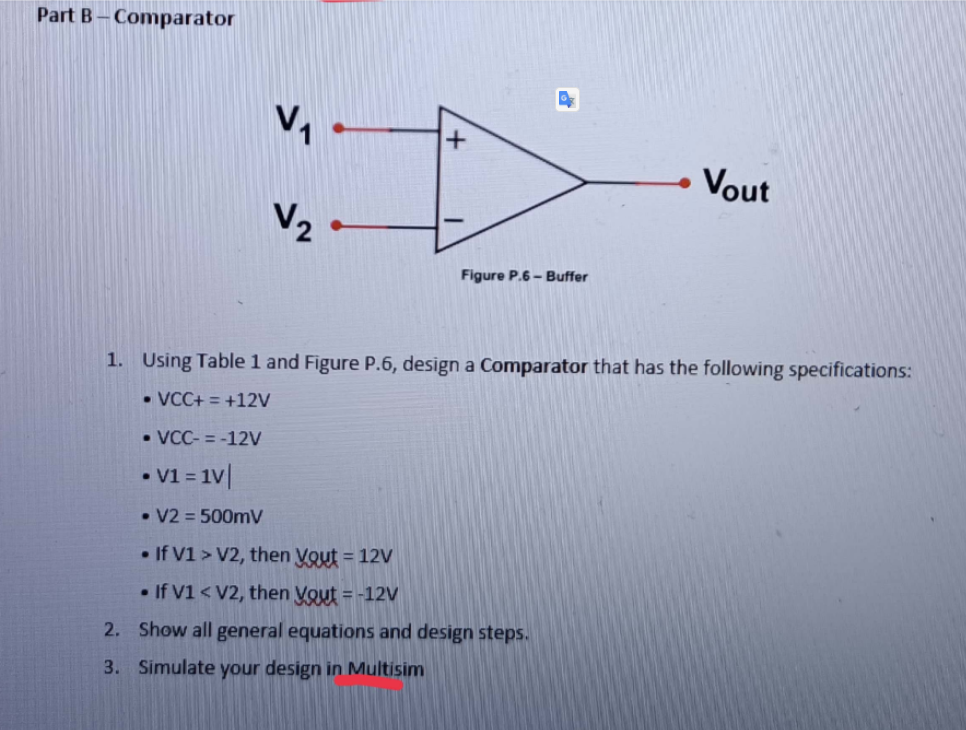 Solved how to create a circuit using multisim part B how to | Chegg.com