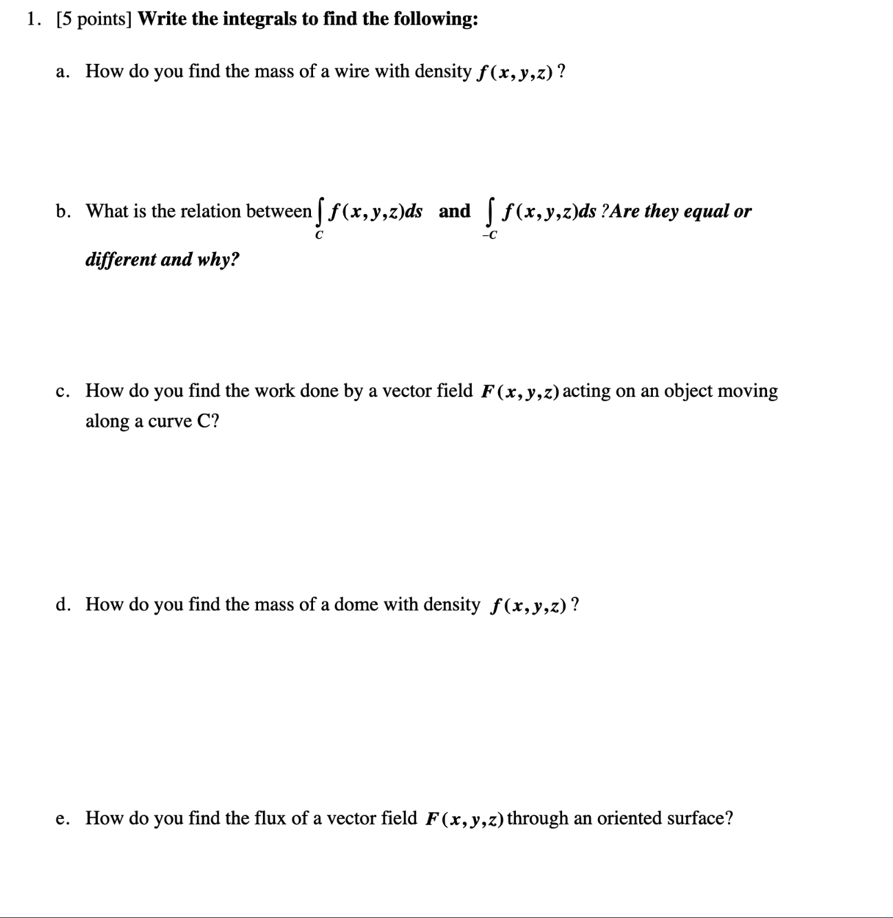 Solved [5 ﻿points] ﻿Write the integrals to find the | Chegg.com