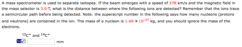 Solved A mass spectrometer is used to separate isotopes. If | Chegg.com