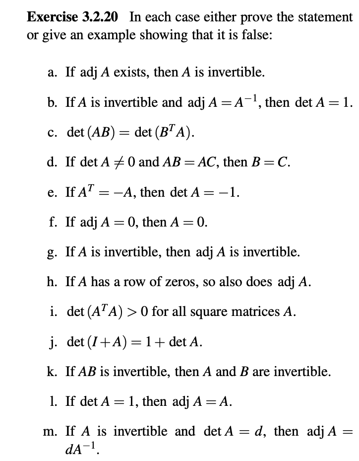 Solved xercise 3.2.20 In each case either prove the | Chegg.com