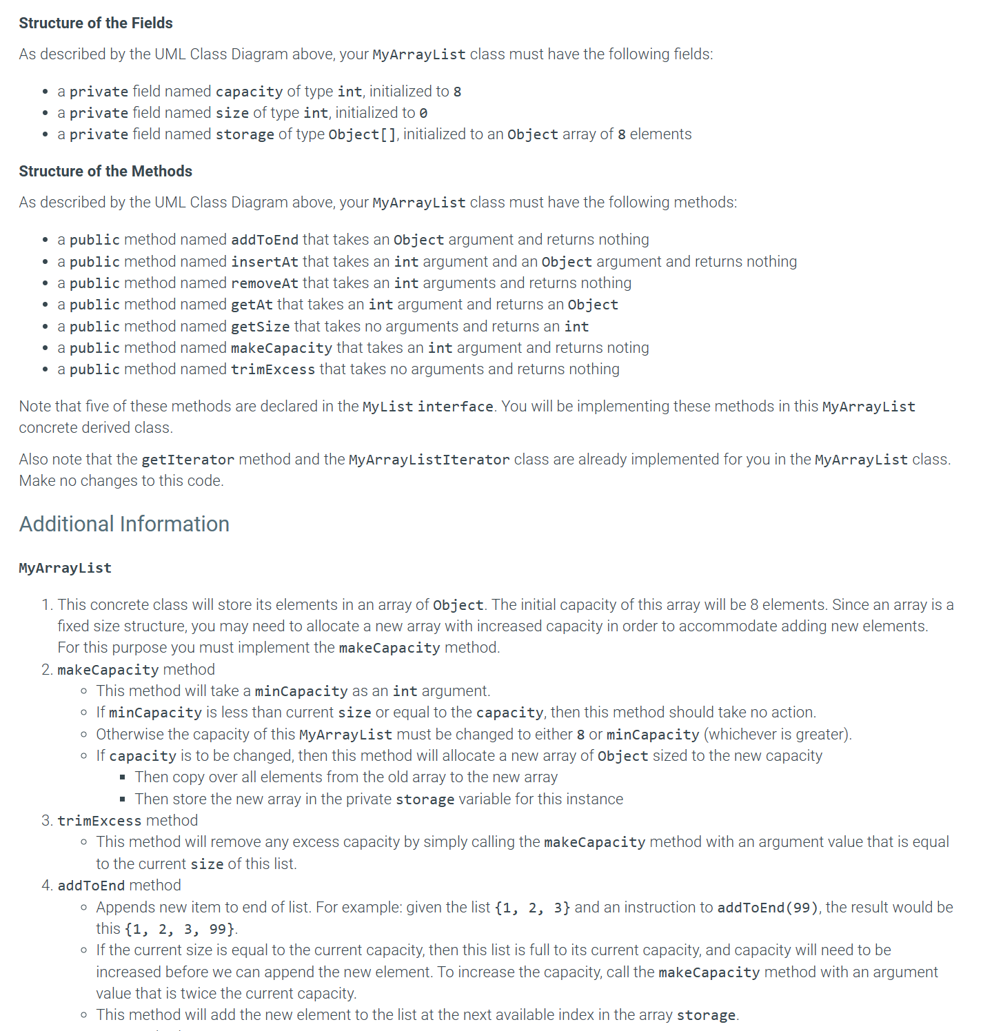 Solved 5. insertat method - Makes a place at the specified | Chegg.com