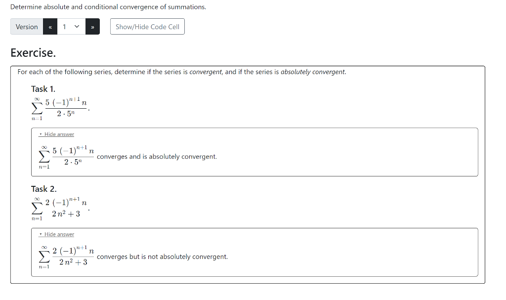 Solved Determine absolute and conditional convergence of | Chegg.com
