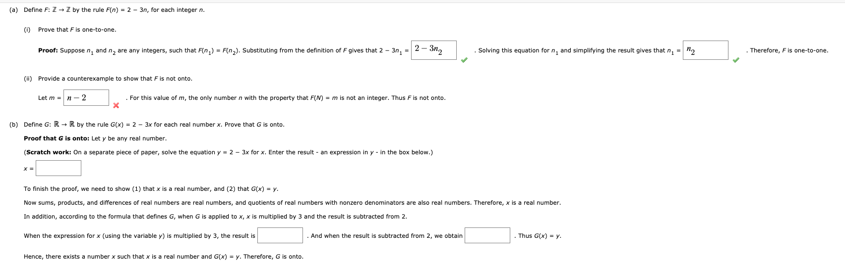 Solved (a) Define F: Z Z by the rule F(n) = 2 - 3n, for each | Chegg.com