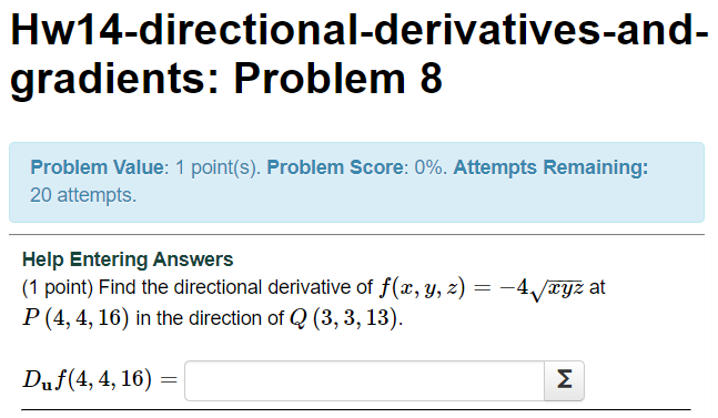 Solved Hw14-directional-derivatives-and- gradients: Problem | Chegg.com