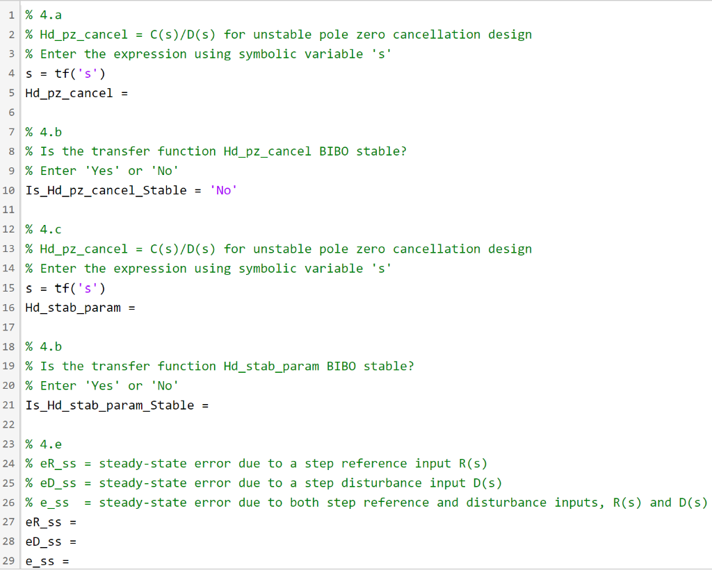 Solved Compare Control Designs : Stability to Disturbance | Chegg.com