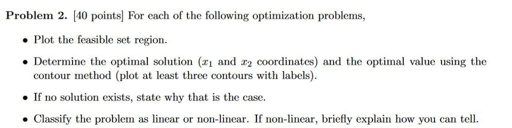 Solved Problem 2. 40 points] For each of the following | Chegg.com