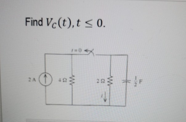 Solved Find Vc(t), t 0. 0X 2 A 252 | Chegg.com