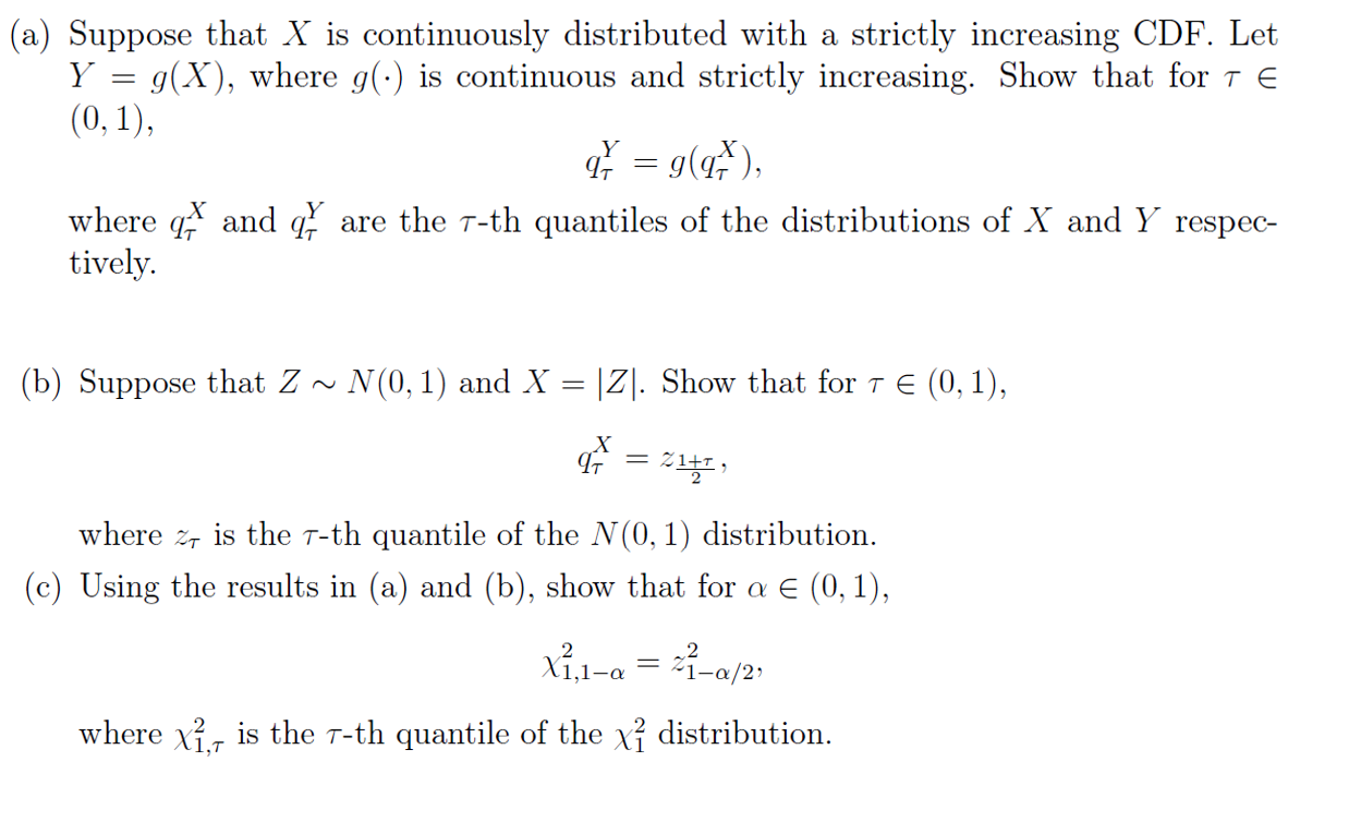 Solved (a) Suppose that X is continuously distributed with a | Chegg.com