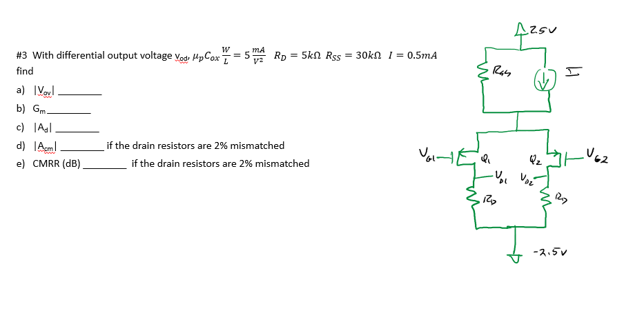 Solved \#3 With differential output voltage | Chegg.com