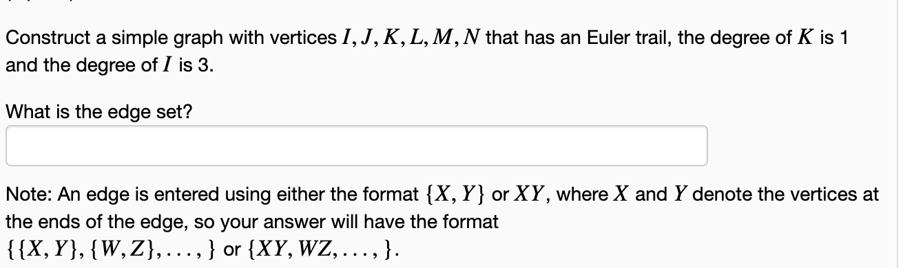 Solved Construct a simple graph with vertices 1, J, K, L, M, | Chegg.com