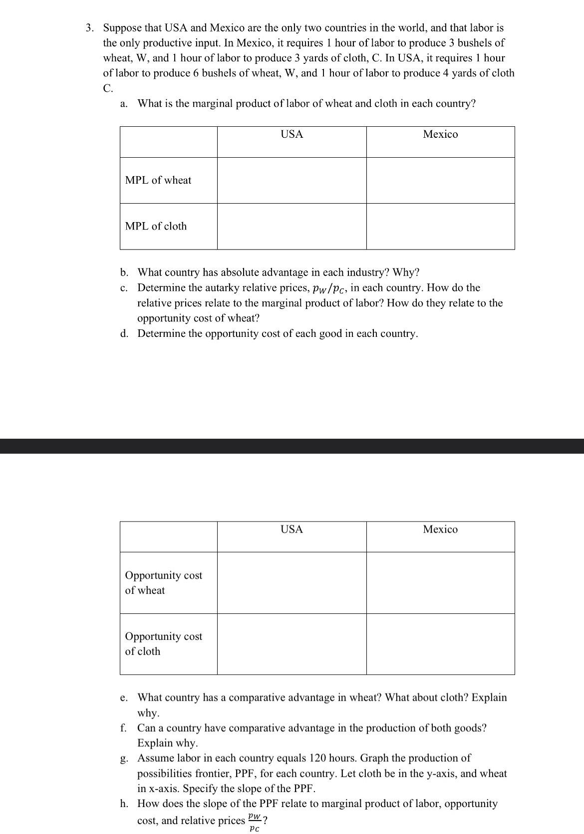 Solved 3. Suppose that USA and Mexico are the only two | Chegg.com