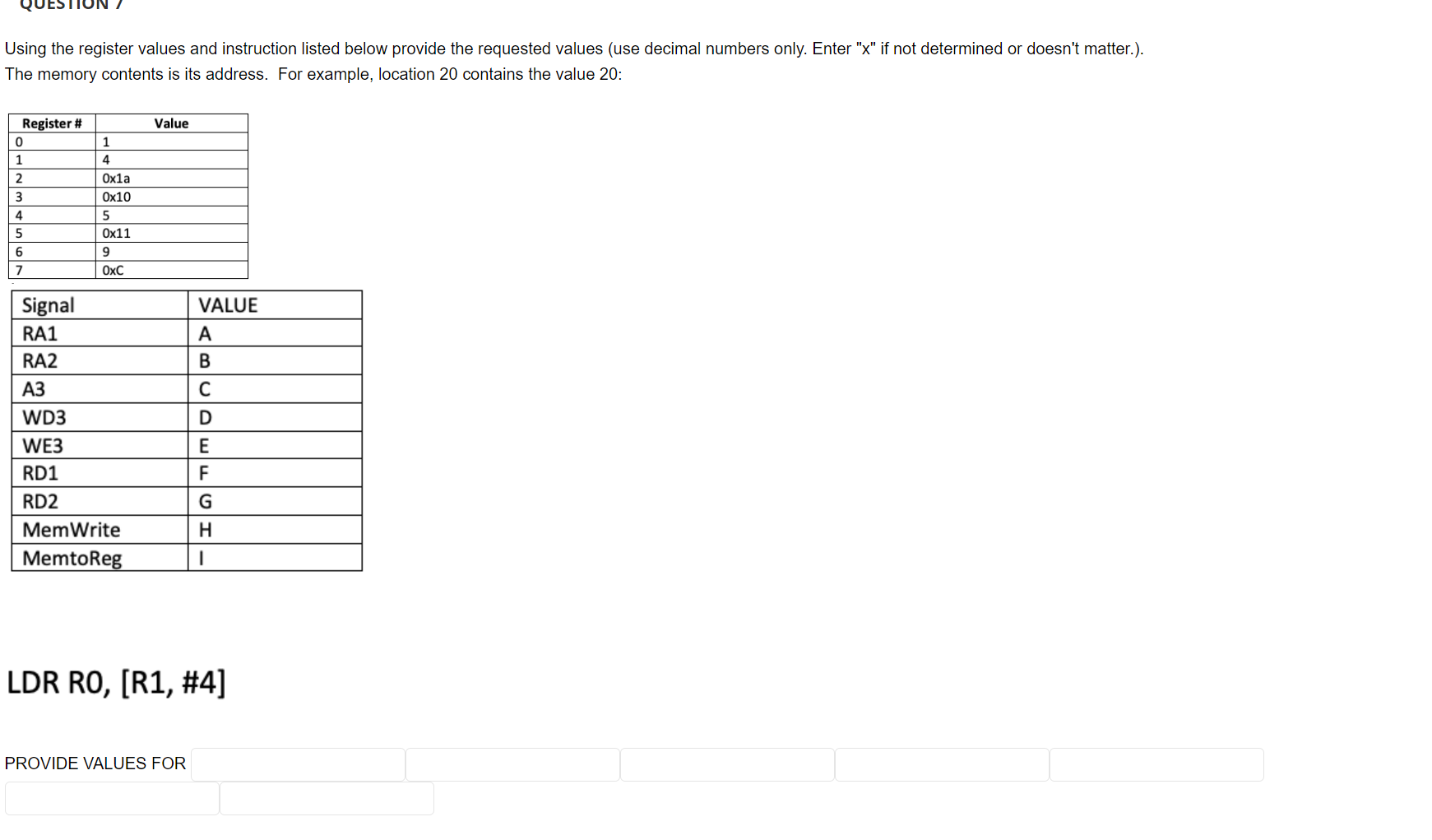 Solved sing the register values and instruction listed below | Chegg.com