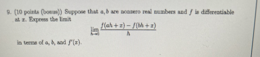 Solved 9. (10 points (bonus)) Suppose that a,b are nonzero | Chegg.com