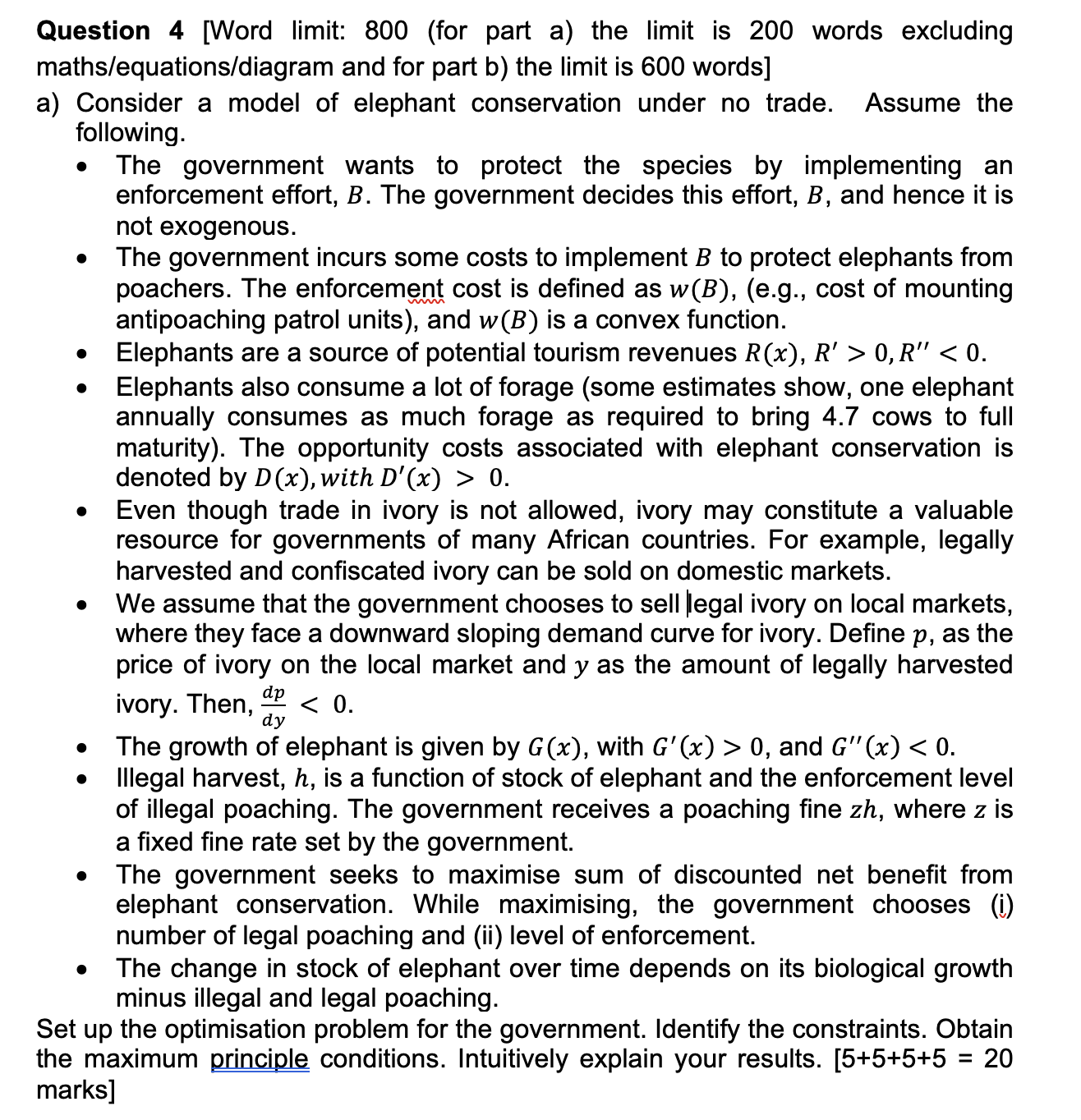 Solved Question 4 [Word limit: 800 (for part a) the limit is | Chegg.com