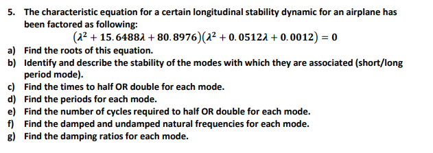 5. The characteristic equation for a certain | Chegg.com