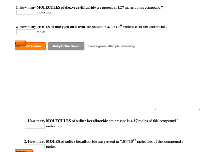 Solved 1. How many MOLECULES of dioxygen difluoride are | Chegg.com
