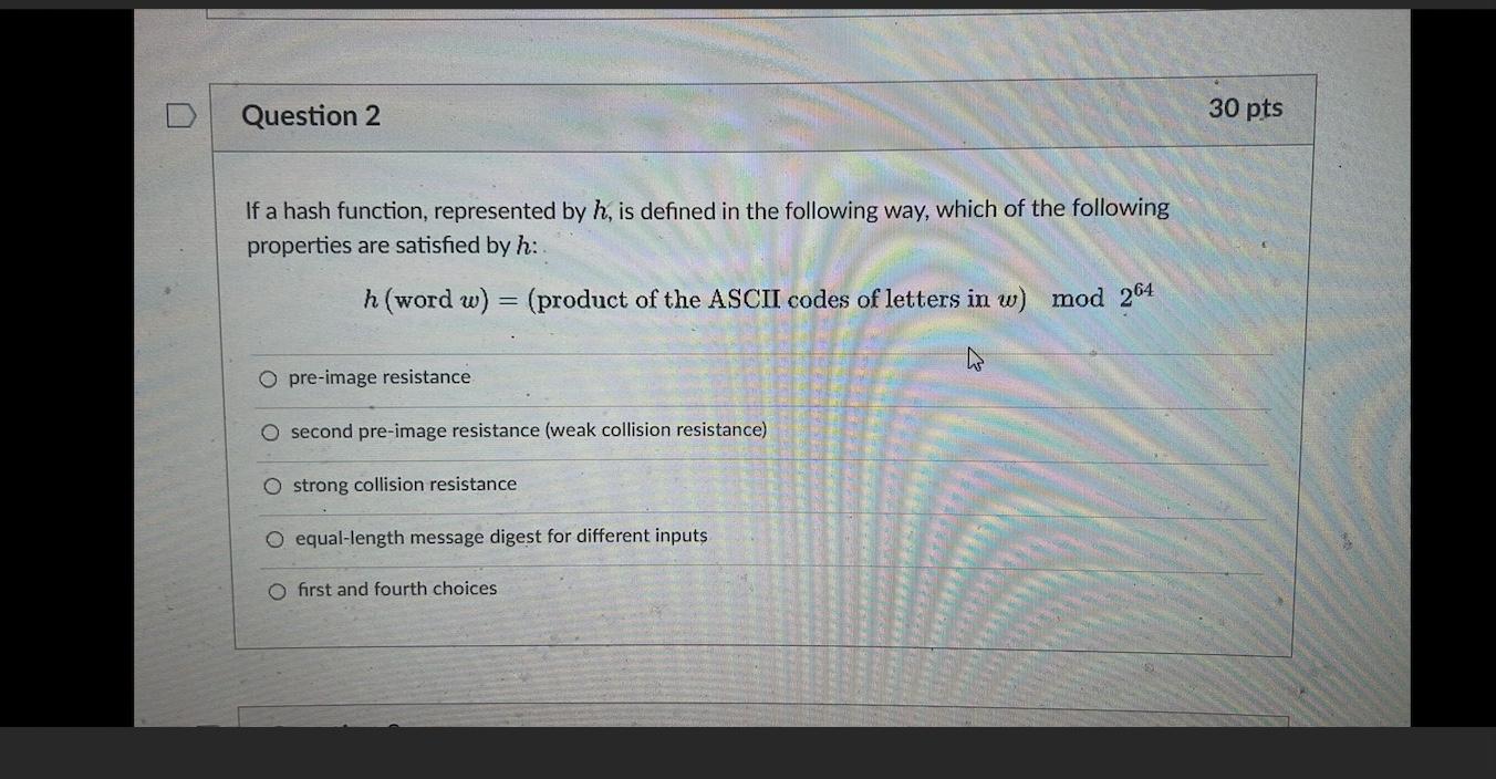 Solved If a hash function, represented by h, is defined in | Chegg.com