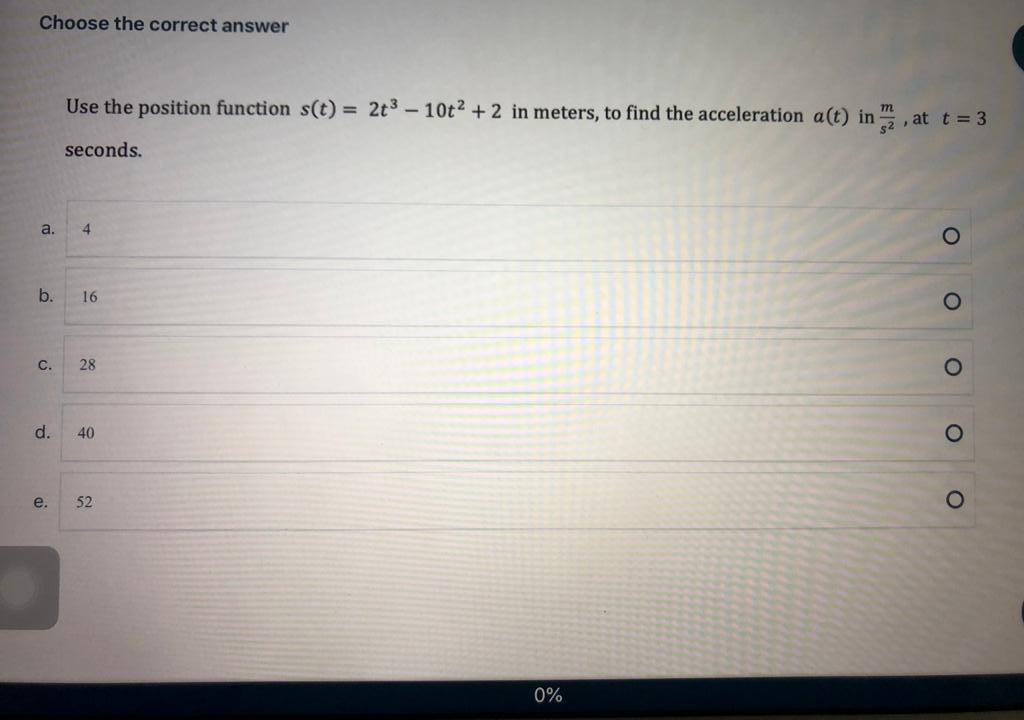 Solved Choose the correct answer Use the position function | Chegg.com