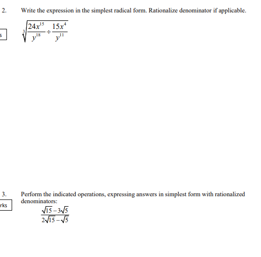 Solved 2. Write the expression in the simplest radical form. | Chegg.com
