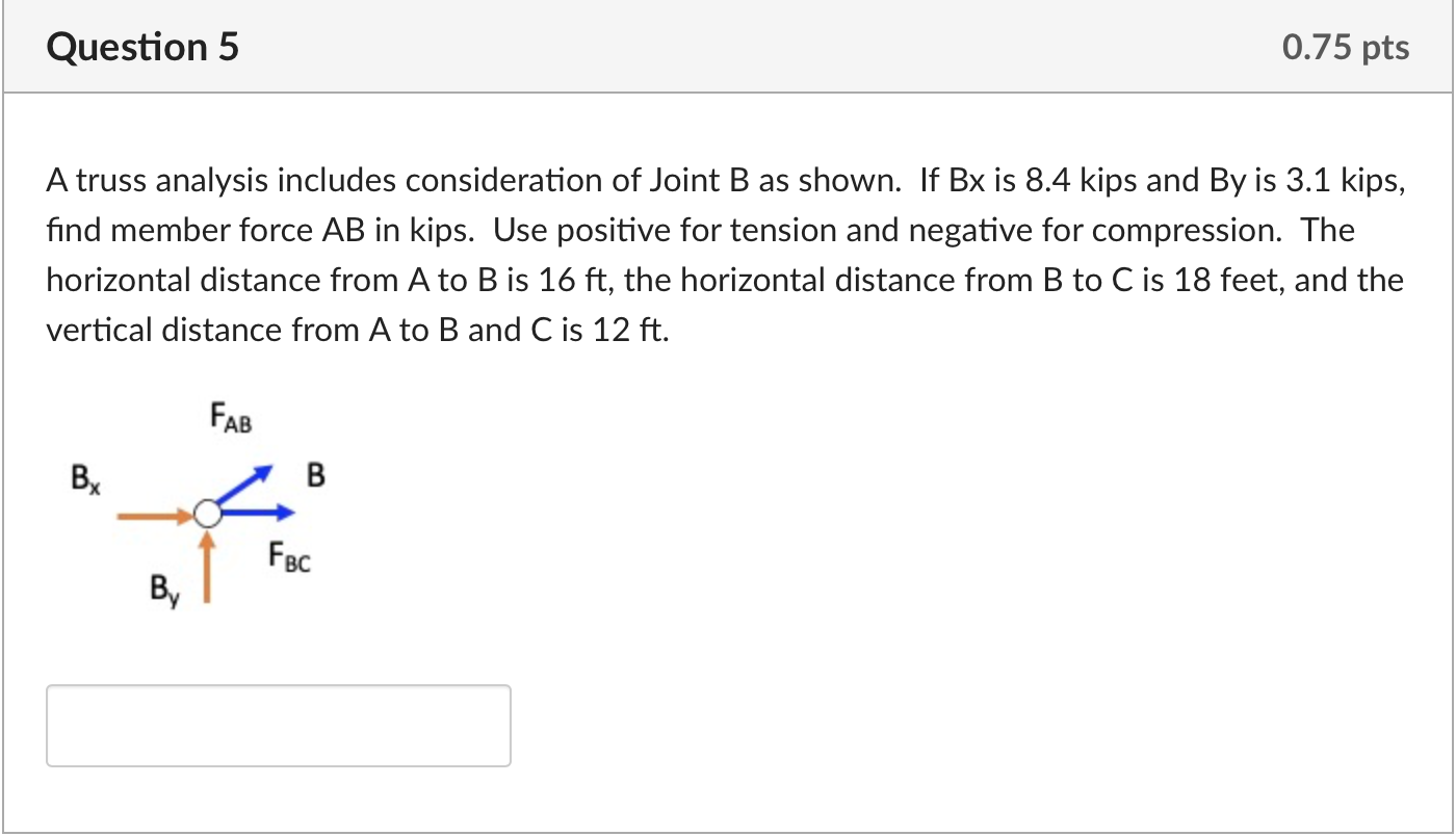 Solved Question 5A truss analysis includes consideration of | Chegg.com