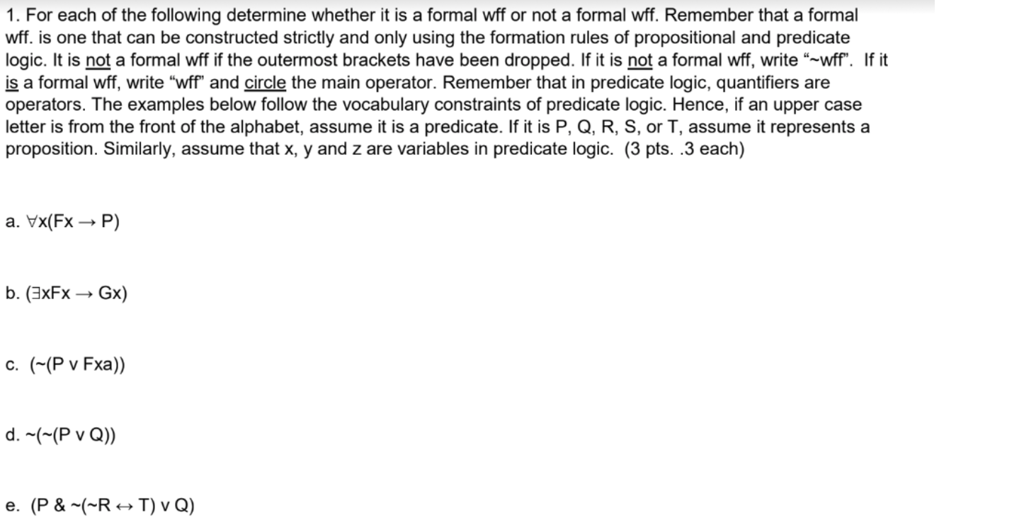 Solved 1. For each of the following determine whether it is | Chegg.com