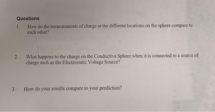 Solved Questions How do the measurements of charge at the | Chegg.com