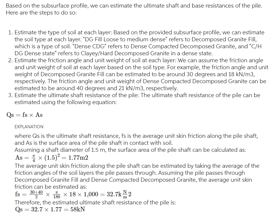 Solved Question: The subsurface profile at a construction | Chegg.com