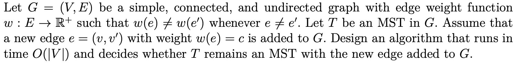 Solved Let G=(V,E) be a simple, connected, and undirected | Chegg.com